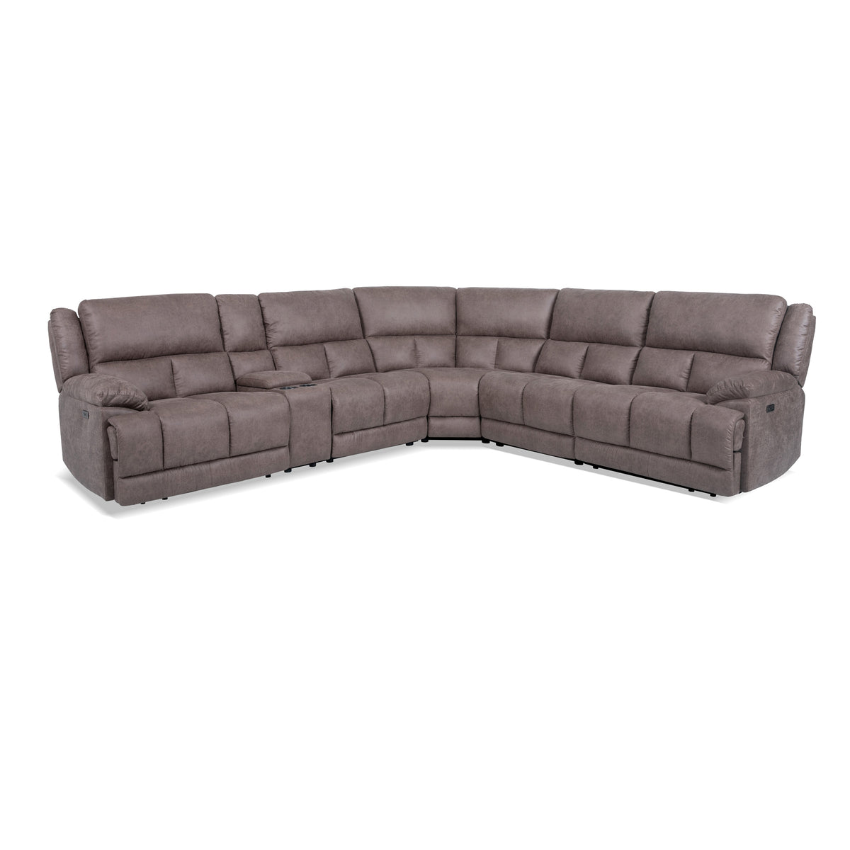 Wyatt 6 Piece Sectional w/ 2 Power Ends & 1 Power Armless – Slumberland
