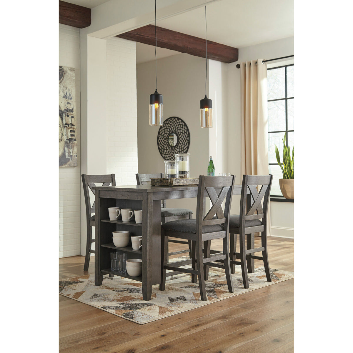 Caitbrook 5 Piece X Back Counter Dining Set – Slumberland