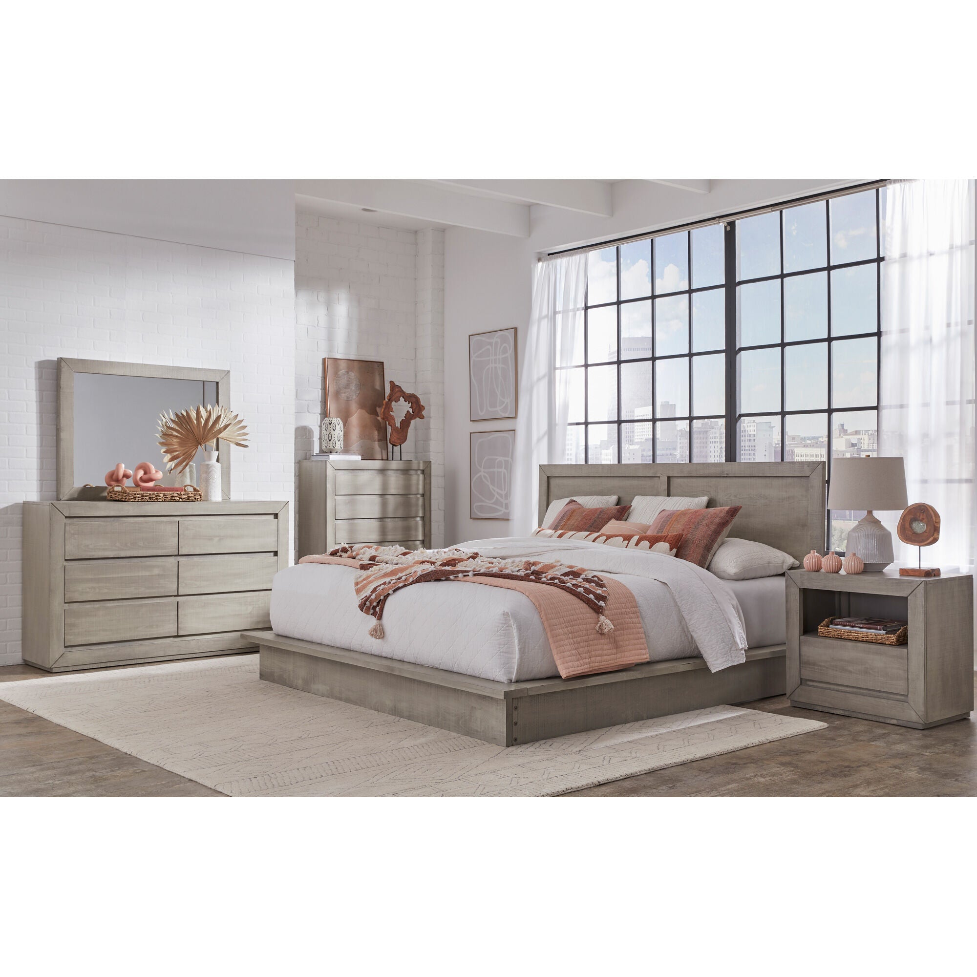 Queen Palisades 4 Piece Room Group Stone